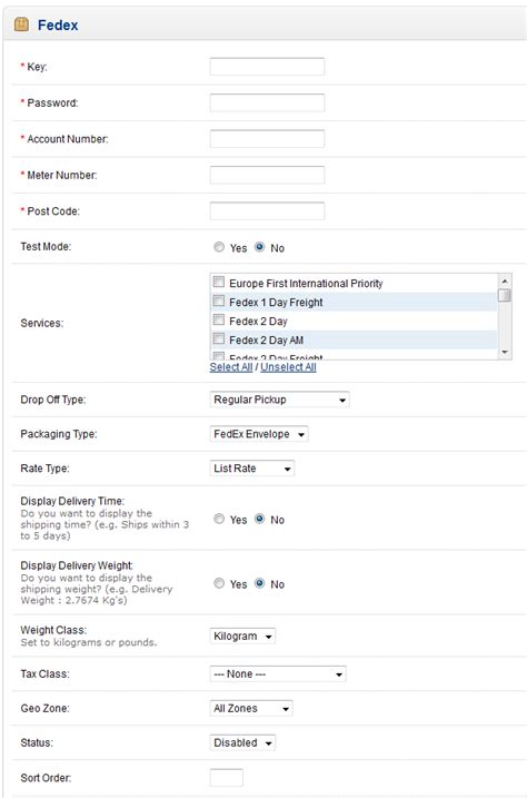 Setting Up The Fedex Shipping Extension In OpenCart 1 5 Web Hosting Hub