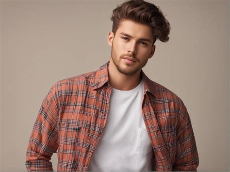 Premium Ai Image A Man Have Nice Hairstyle Wearing Trendy High