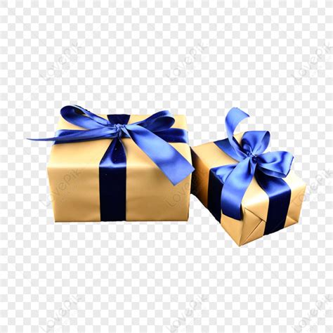 파란 나비에 싸여 배 노란색 선물 상자파란색크리스마스 Png 일러스트 무료 다운로드 Lovepik