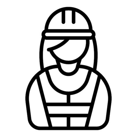 Premium Vector Builder Person Icon Outline Vector Female Engineer Worker Industry