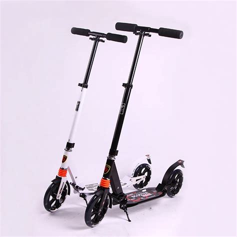 200mm Big PU Wheel Foldable Adult Urban Scooters Double Damping 2 ...