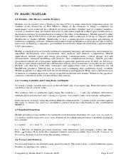 Basic Operations Of Matlab Lm Pdf Basic Operations Of Matlab Gec El Numerical Solution