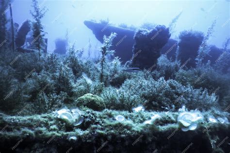 Premium Photo Shipwreck In The Blue Water Rusty Shipwreck With