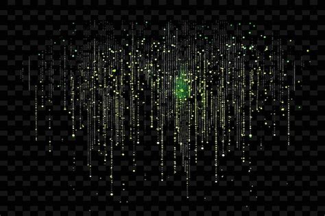 Premium Psd Png Matrix Tape Decal With Cascading Code And Green Tint