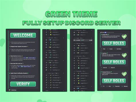 Fully Setup Green Theme Discord Server Etsy