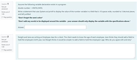 Solved Question Assume The Following Variable Declaration Chegg