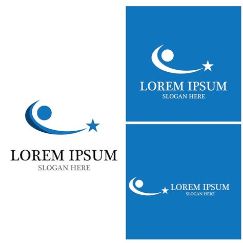 성공 사람들 로고 벡터 템플릿 프리미엄 벡터