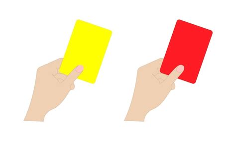 Carton De Football Jaune Et Rouge Carton Jaune Et Rouge Dans La Main De