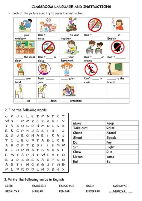 Classroom Language And Instructions Classroom Language Classroom Writing Skills