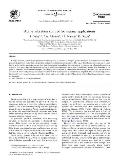 pdf active vibration control for marine applications