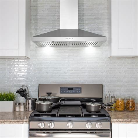 Akdy 30 In Convertible 217 Cfm Stainless Steel Wall Mounted Range Hood