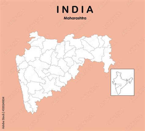 Maharashtra Map Without Name Of District All District Border In
