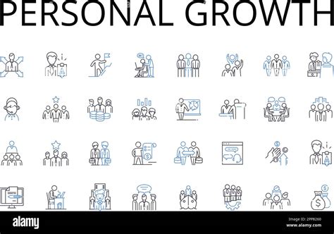Personal Growth Line Icons Collection Self Improvement Personal Development Advancement