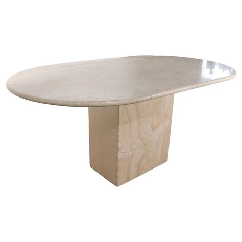 Oval Marble Dining Table With Marble Base Made In Italy By Stone