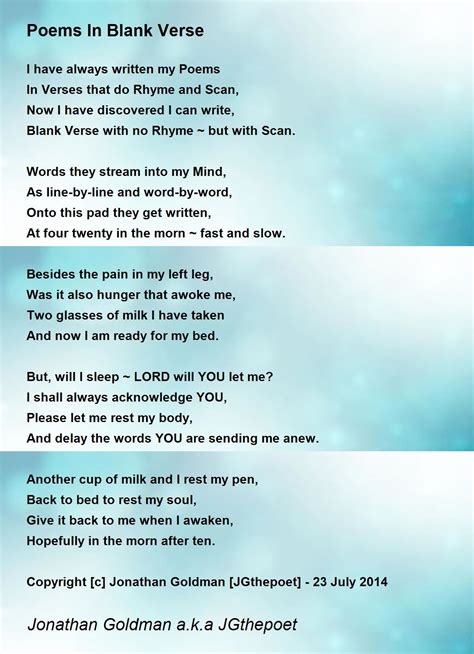 Blank Verse Examples Blank Verse — Definition Features And