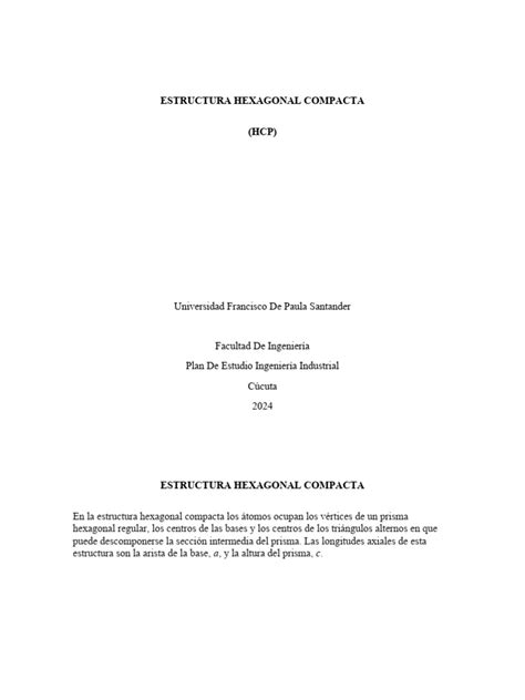 Estructura Hexagonal Compacta Pdf Geometría Euclidiana Politopos