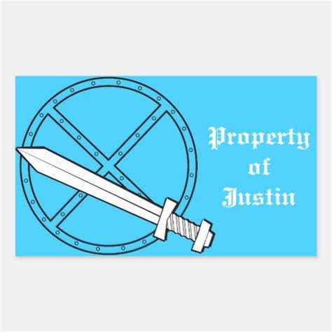 Medieval Shield W Sword Rectangular Sticker Zazzle