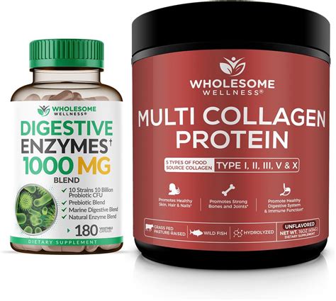 Wholesome Wellness Digestive Enzymes 1000mg Plus Prebiotics