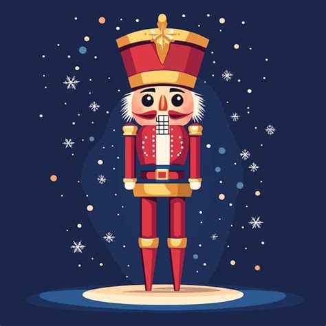 A Cartoon Of A Nutcracker With A Red And Gold Hat Premium Ai Generated Vector