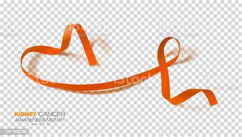 국가 신장 암 인식의 달입니다 오렌지 컬러 리본 투명 한 배경에 고립입니다 포스터에 대 한 벡터 디자인 서식 파일입니다 3월에 대한 스톡 벡터 아트 및 기타 이미지 Istock