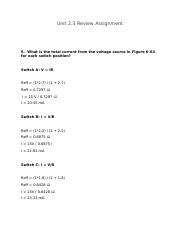 Review Assignment Total Current From Voltage Source And Course Hero