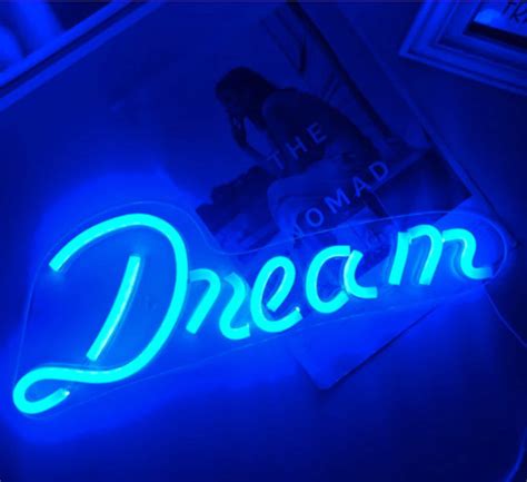 Dream Led Neon Sign Light Neon Light Wall Word Poster Etsy