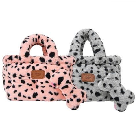 퍼피아 강아지 편안한 호피 퍼 바구니 가방 페오펫몰