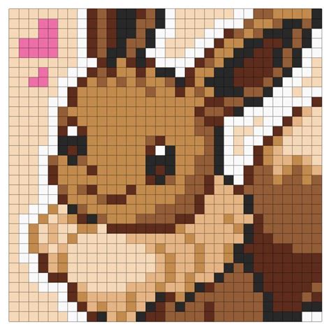 Minecraft Eevee Pixel Art Grid