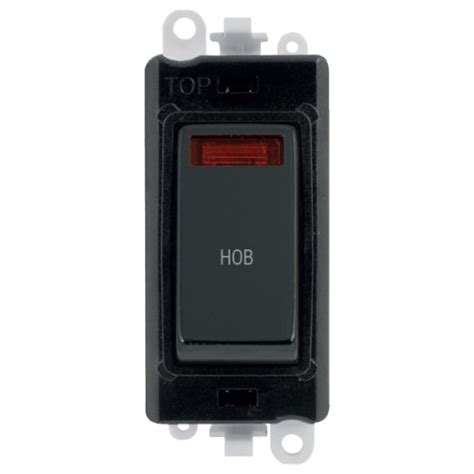 Click GridPro Matt Black 20AX Double Pole Hob Switch Module With Neon And Black Surround UKES