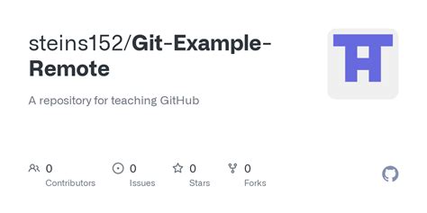Github Steins152git Example Remote A Repository For Teaching Github