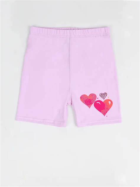 Stretchy Heart Graphic Shorts Set Girls Comfy Legging Shorts Temu