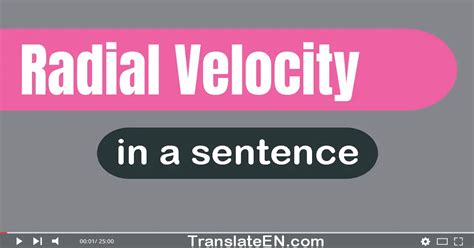 Radial Velocity In A Sentence