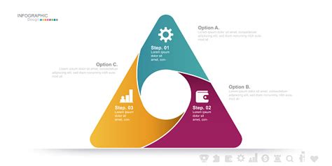 단계 옵션 웹 사이트 Ui 앱 비즈니스 프리젠 테이션에 대한 인포 그래픽 템플릿을 요소입니다 인포그래픽 템플릿 스톡 일러스트 태국 인포그래픽 삼각형에 대한 스톡 벡터 아트