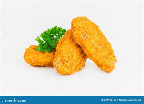Breaded Chicken Wings With Salad On A White Backgroundfood At Home