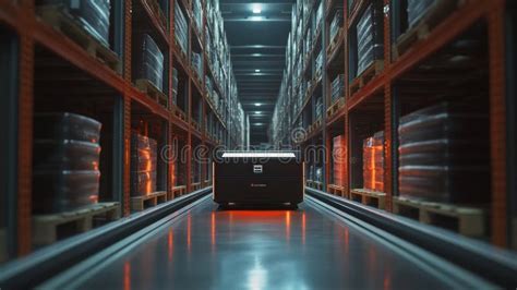 Futuristic Automated Warehouse Featuring Advanced Robotics And