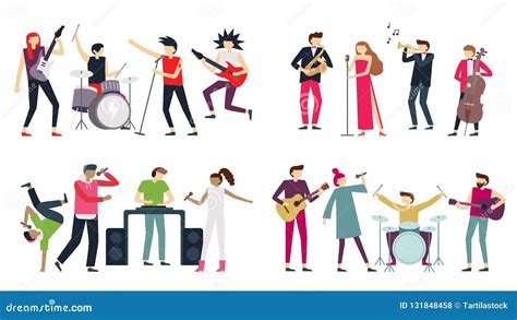 Music Band Jazz Blues Punk Rock And Indie Pop Bands Metal Guitarist Drummer And Rap Singer