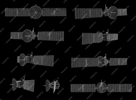 Premium Vector Vector Set Communications Satellite Of Nearearth Orbit
