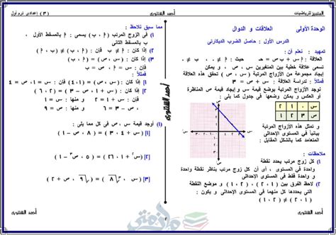 ملزمة رياضيات للصف الثالث الإعدادي الترم الأول ملزمتي