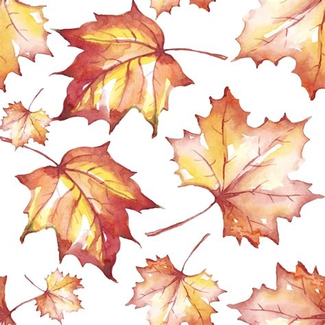 Premium Vector Fall Leaves Seamless Pattern