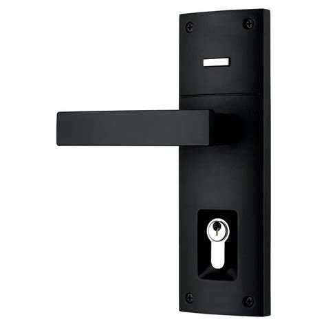 Gainsborough Trilock Angular Entrance Leverset Double Cylinder Matt Bl