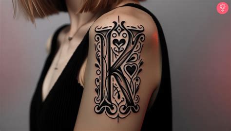 Stunning K Letter Tattoo Design