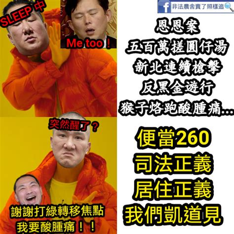 恩恩案 五百萬搓圓仔湯 新北連續槍擊 反黑金遊行 猴子烙跑酸腫痛 便當260 司法正義 居住正義 我們凱道見 Sleep 中 突然醒了