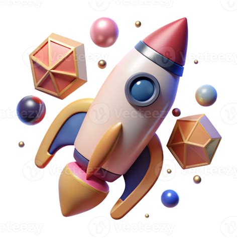 Vibrant Contemporary Rocket Trajectory Cutout For Flight Path