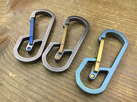 Titanium Edc Carabiner Keychain Type Ii Round Base