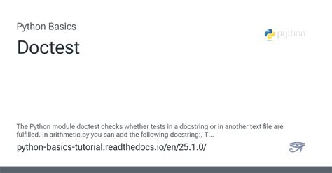 Doctest Python Basics 2510