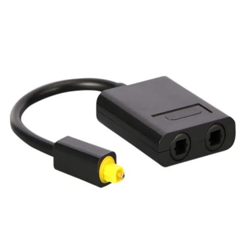 1 to 2 digital spdif optical audio splitter 2 way toslink splitter