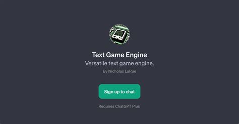 Информация об инструменте Text Game Engine и альтернативы Cloudbooklet