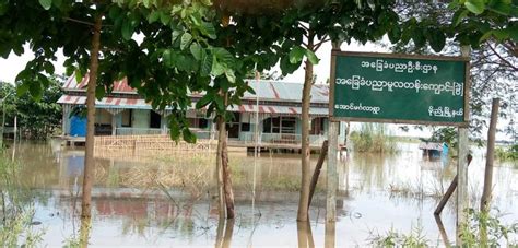 မိုးညိုမြို့နယ်၌ ဧရာဝတီမြစ်ရေဝင်ရောက်မှုကြောင့် စာသင်ကျောင်း ၆ ကျောင်း ယာယီပိတ်ထား