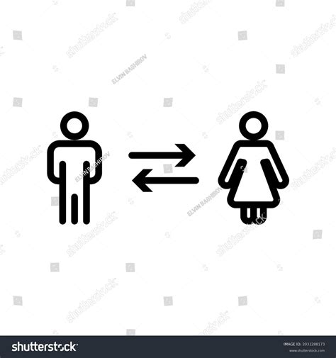 Sex Reassignment Surgery Black Line Icon Stock Vector Royalty Free