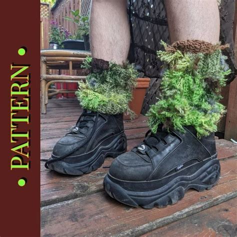 Moss Leg Warmers Pattern Crochet Lichen Forest Accessory Goblincore